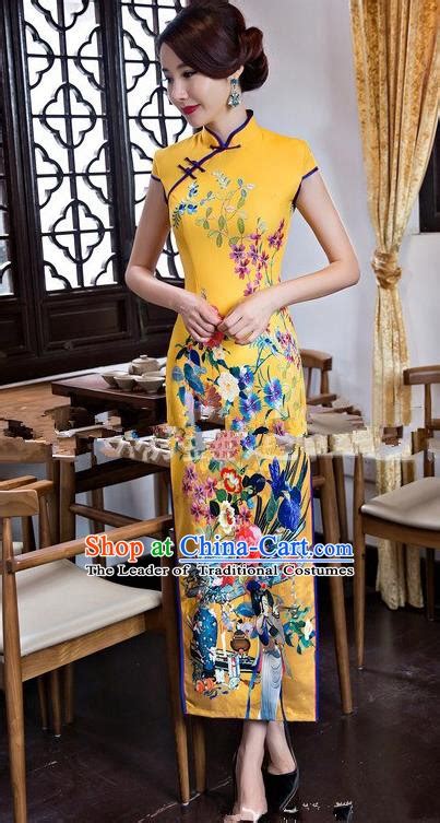 Yellow Chinese Long Dress