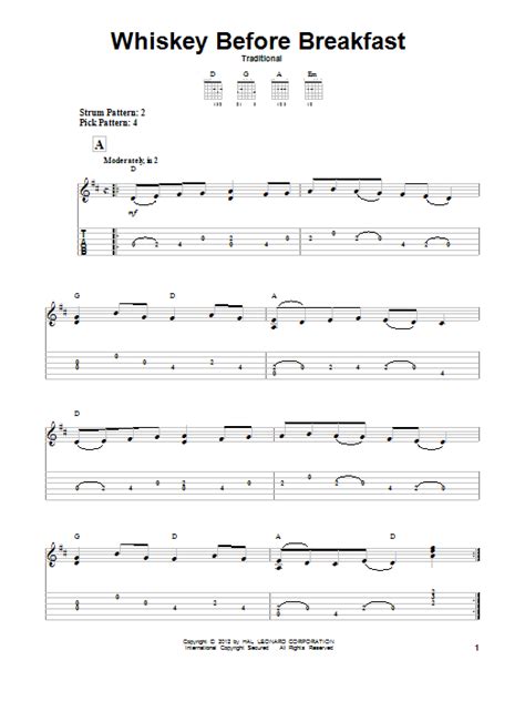 Whiskey Before Breakfast By Traditional Easy Guitar Tab Guitar