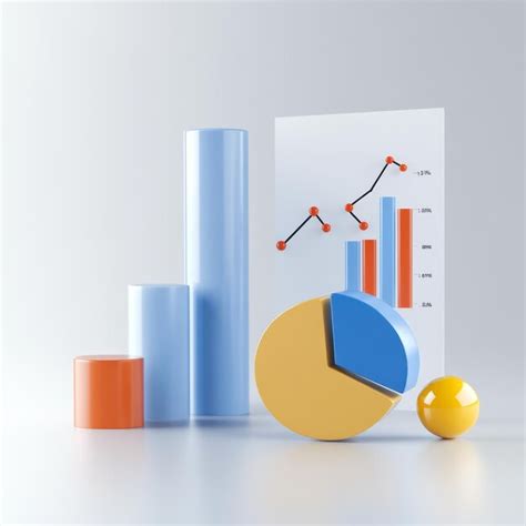 3d Illustration Featuring A Pie Chart Bar Graphs And A Customer Icon