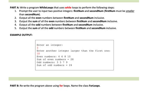 Answered Part A Write A Program Whileloops That Uses While Loops To Perform The Following