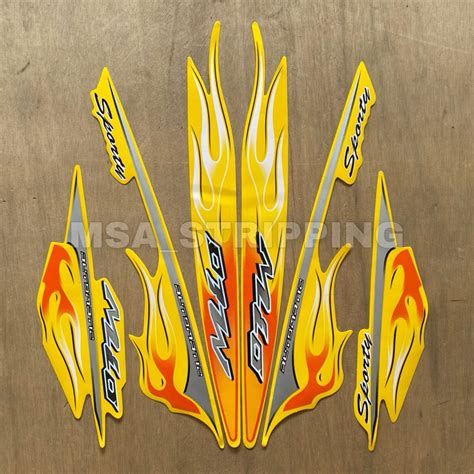 Stripping Strip Sticker Lis Polet Body Yamaha Mio 2006 Sporty Yellow