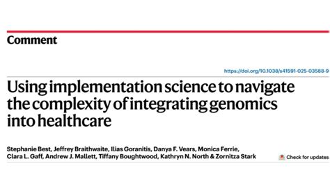 A Genomics Informed Future For Healthcare