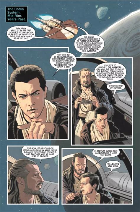 Comic Review Qui Gon Jinn And His Padawan Travel To To A Moon Of Darkness In Star Wars Obi