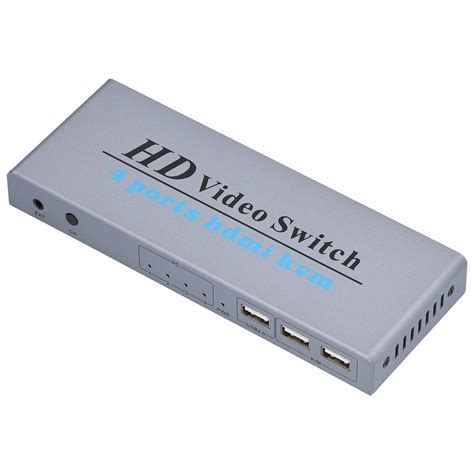 Conmutador Kvm Conmutador Kvm 4 Puertos De Entrada Interfaz Multimedia