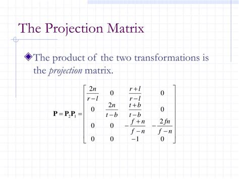 Ppt The Projection Matrix Powerpoint Presentation Free Download Id