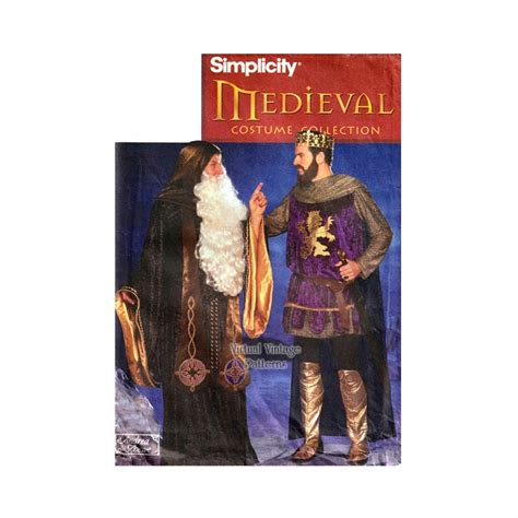 Mens Medieval Costume Pattern Simplicity 9753 L Xl