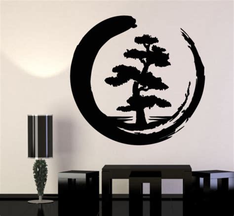 Vinyl Wall Decal Enso Tree Of Life Zen Circle Buddhism Yoga Stickers
