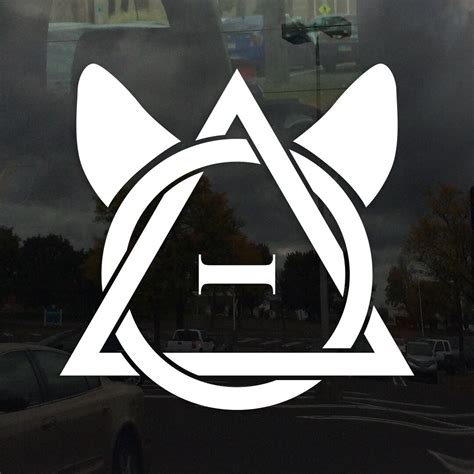 Therian Symbol Decal With Fox Ears Spiritual Vinyl Sticker For Cars