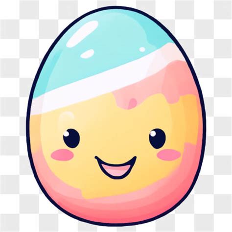 Download Kawaii Easter Egg With Smiley Face And Bright Colors Kawaii