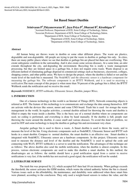 PDF IOT Based Smart Dustbin