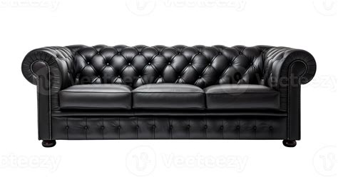 Elegant Classic Black Leather Sofa Embodying Sophistication And