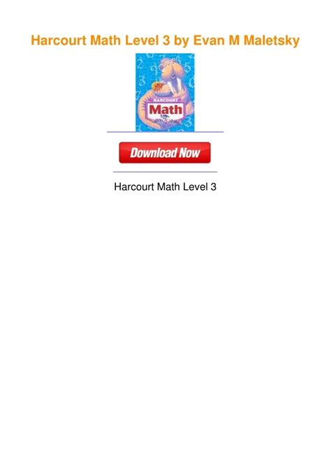 Ppt Harcourt Math Level 3 By Evan M Maletsky Powerpoint Presentation