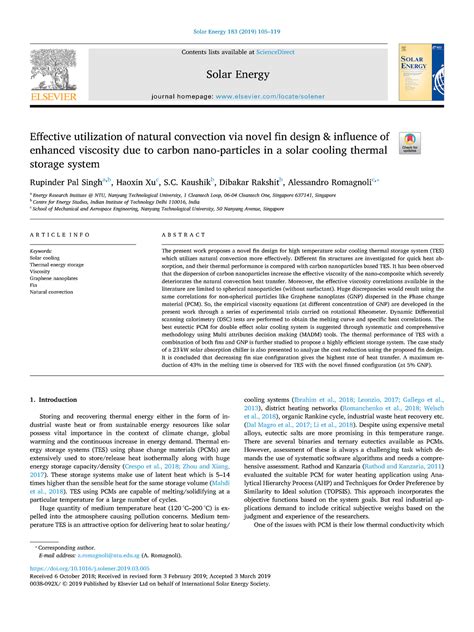 Singh Et Al Dddddddddddddd Contents Lists Available At Sciencedirect Solar Energy Journal