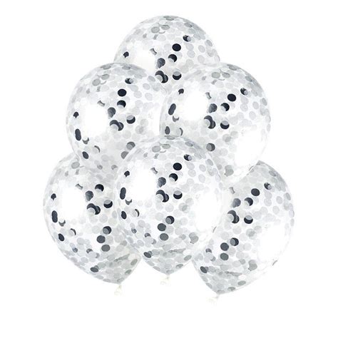 Balony transparentne z konfetti koła cm szt srebrne NiebieskiStolik Przyjęcia i