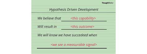 How To Implement Hypothesis Driven Development Thoughtworks
