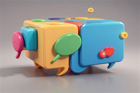 Premium AI Image Speech Bubble D Box Chat Button Message Talk Balloon In Render Style Vector