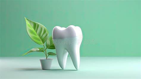 Tooth With Green Leaf Health Stock Illustration Illustration Of