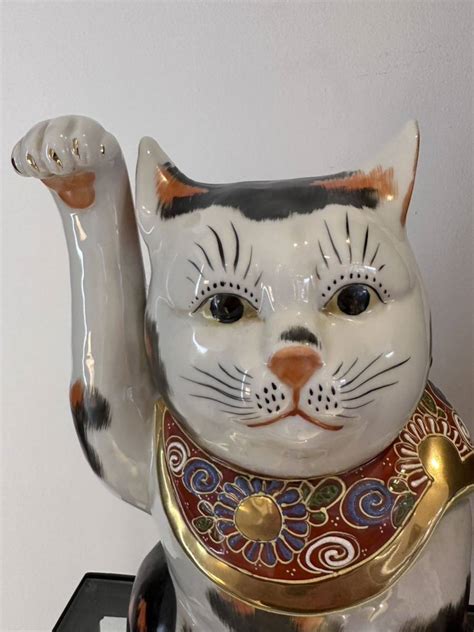 Yahoo オークション 特大 九谷 招き猫 時代物 縁起物