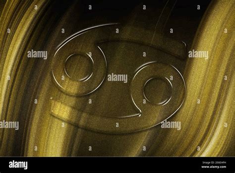 Cancer Zodiac Sign Gold Background Horoscope Astrology Background