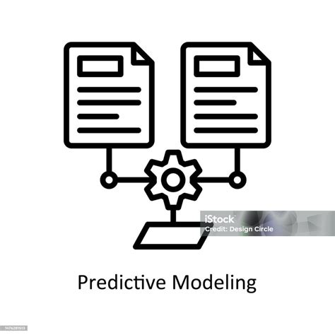 Predictive Modeling Vector Outline Icon Design Illustration Data Symbol