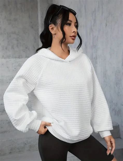 Waffle Loose Hoodie Casual Long Sleeve Hoodies Sweatshirt Temu Ireland