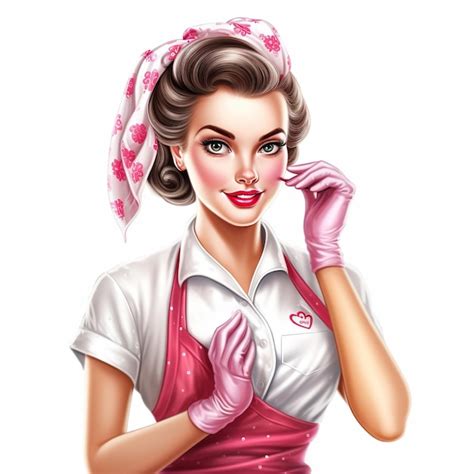 Premium Ai Image Style Retro Pin Up Girl Illustration