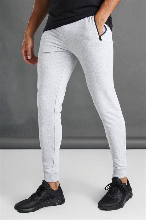 Skinny Fit Active Gym Joggers With Zip Pockets Boohooman