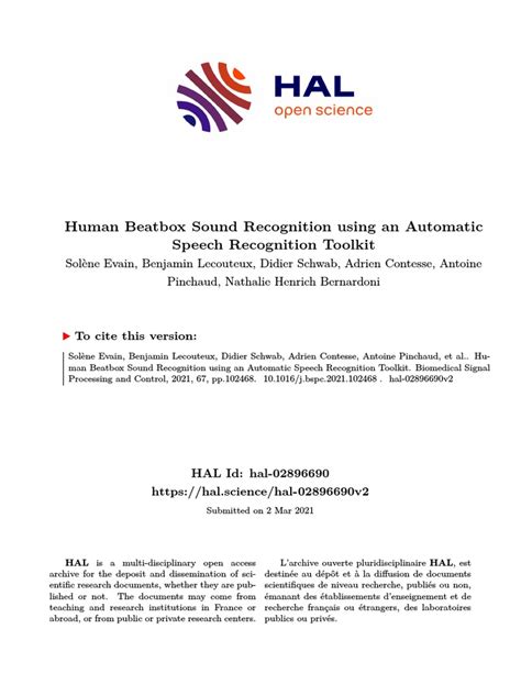 article bspc evain etal 2020 pdf speech recognition deep learning