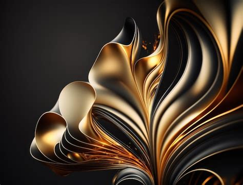 Premium Ai Image A Metallic Abstract Wavy Liquid Background Generative Ai Technology