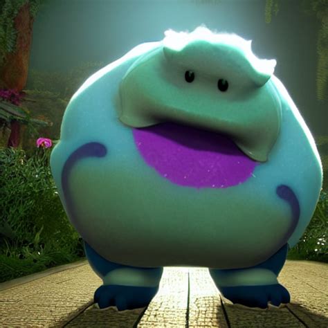 Krea Ai Chubby Fat Monster Purple Scales Cute Sparkle E