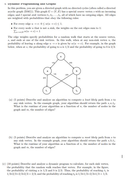 Solved Dynamic Programming And Graphs In This Problem Chegg
