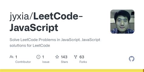 Github Jyxialeetcode Javascript Solve Leetcode Problems In Javascript Javascript Solutions