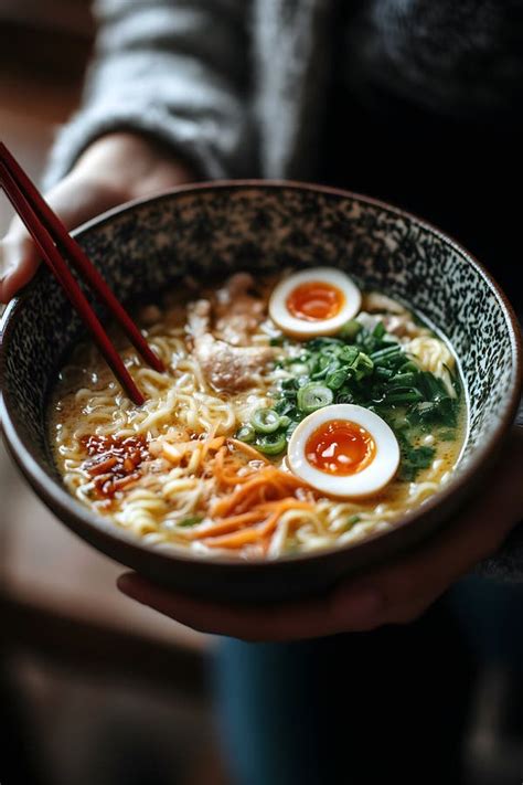 Ramen A Classic Japanese Noodle Soup Featuring Savory Broth And Tender