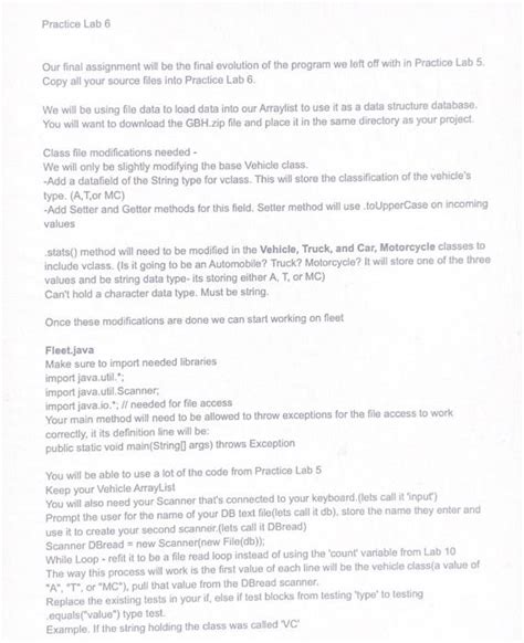 Solved Practice Lab 6 Our Final Assignment Will Be The Final