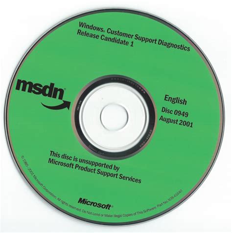 Msdn Disc Pn X08 41640 Windows Customer Support Diagnostics Release