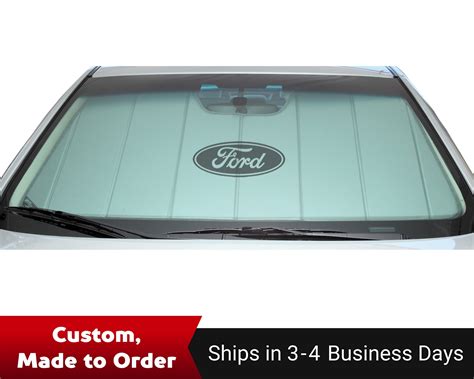 Covercraft Uvs100 Custom Sunscreen With Black Ford Oval Logo For Ford F