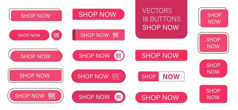Premium Vector The Shop Now Is A Set Of Simple Modern Buttons Push