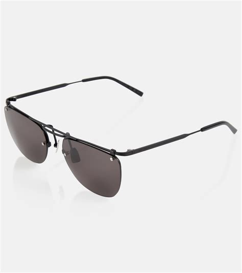 Sl 600 Flat Brow Sunglasses In Black Saint Laurent Mytheresa