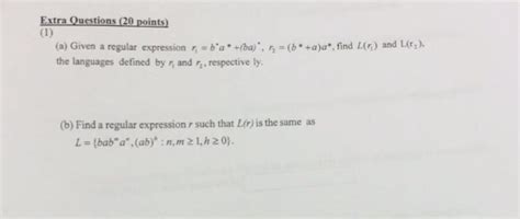 Solved A Given A Regular Expression R1 B A Ba