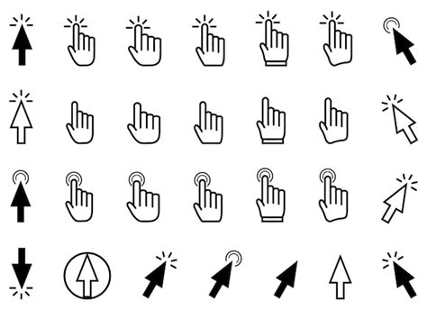 premium vector pointer cursor mouse icon hand click icon clicking