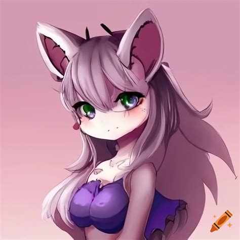 Anthro Anime Fluffy Bat Girl On Craiyon