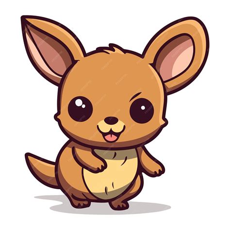 Premium Vector Cute Kangaroo Cartoon Character Vector Illustration