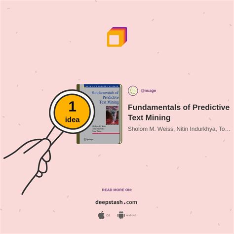 Fundamentals Of Predictive Text Mining Deepstash