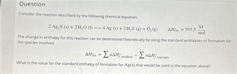 Solved Consider The Reaction Described By The Following Chegg