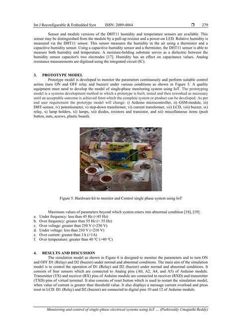 Monitoring And Control Of Single Phase Electrical Systems Using Iot