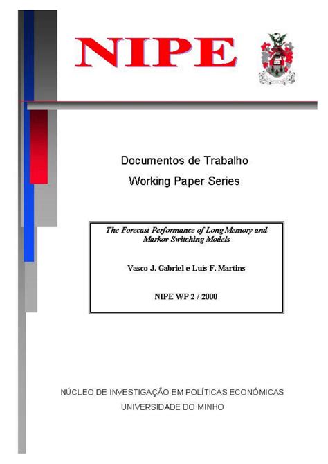 Pdf The Forecast Performance Of Long Memory And Markov Switching Models