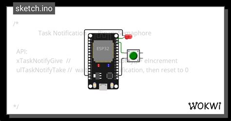FREERTOS Notification Binary Semaphore Copy Wokwi ESP32 STM32 Arduino Simulator