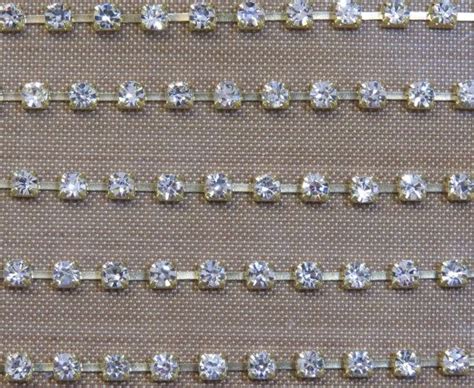 Mm Brass Rhinestone Chain With Clear Rhinestones