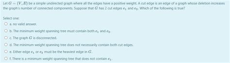 Solved Given An Undirected Graph G V E With Positive