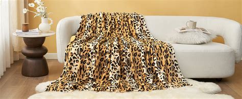 Cozy Bliss Leopard Print Fuzzy Throw Blanket For Couch